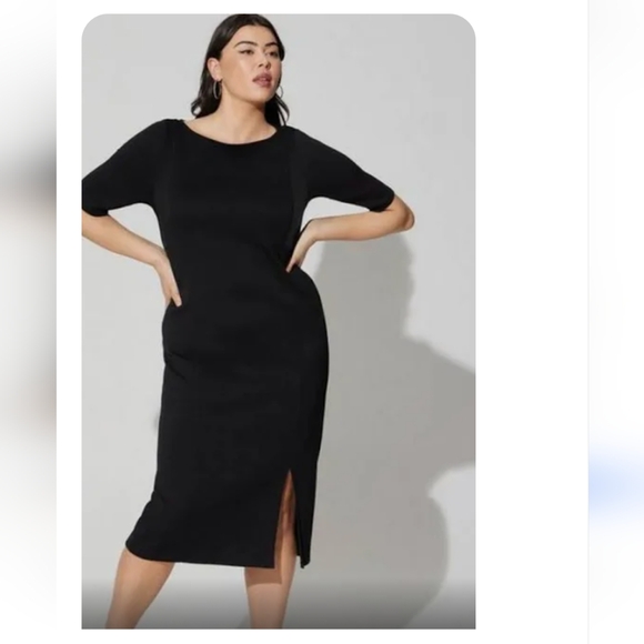 torrid | Dresses | Nwt Torrid Midi Studio Cupro Side Slit Bodycon Dress ...